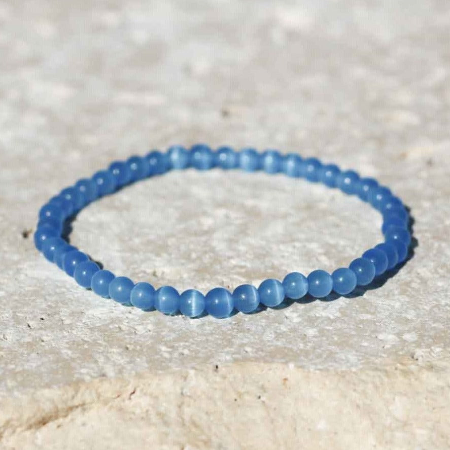 Natural Blue Cat Eye Gemstone Bracelet – Kumi Oils
