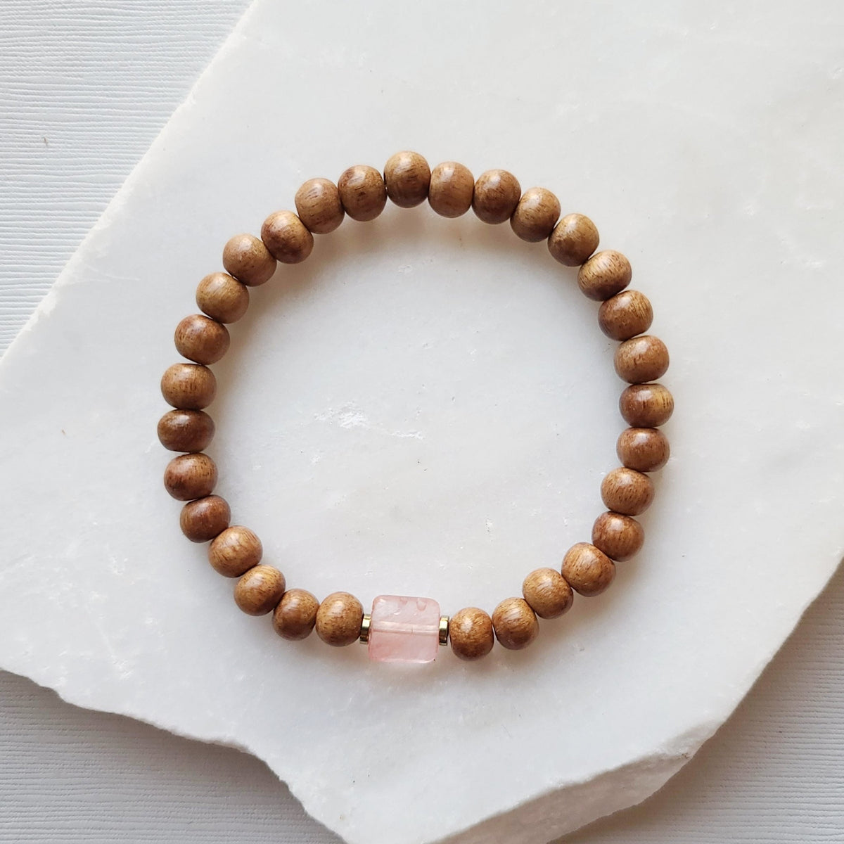 Pink Aventurine & Bayong Wood Diffuser & Aromatherapy Bracelet – Kumi Oils